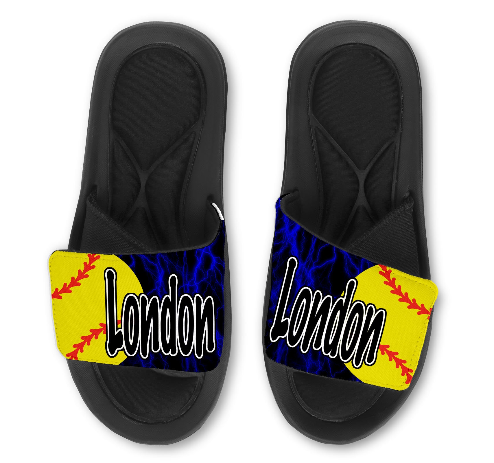 Custom Softball Slides Flip Flops Sandals Personalized - Etsy