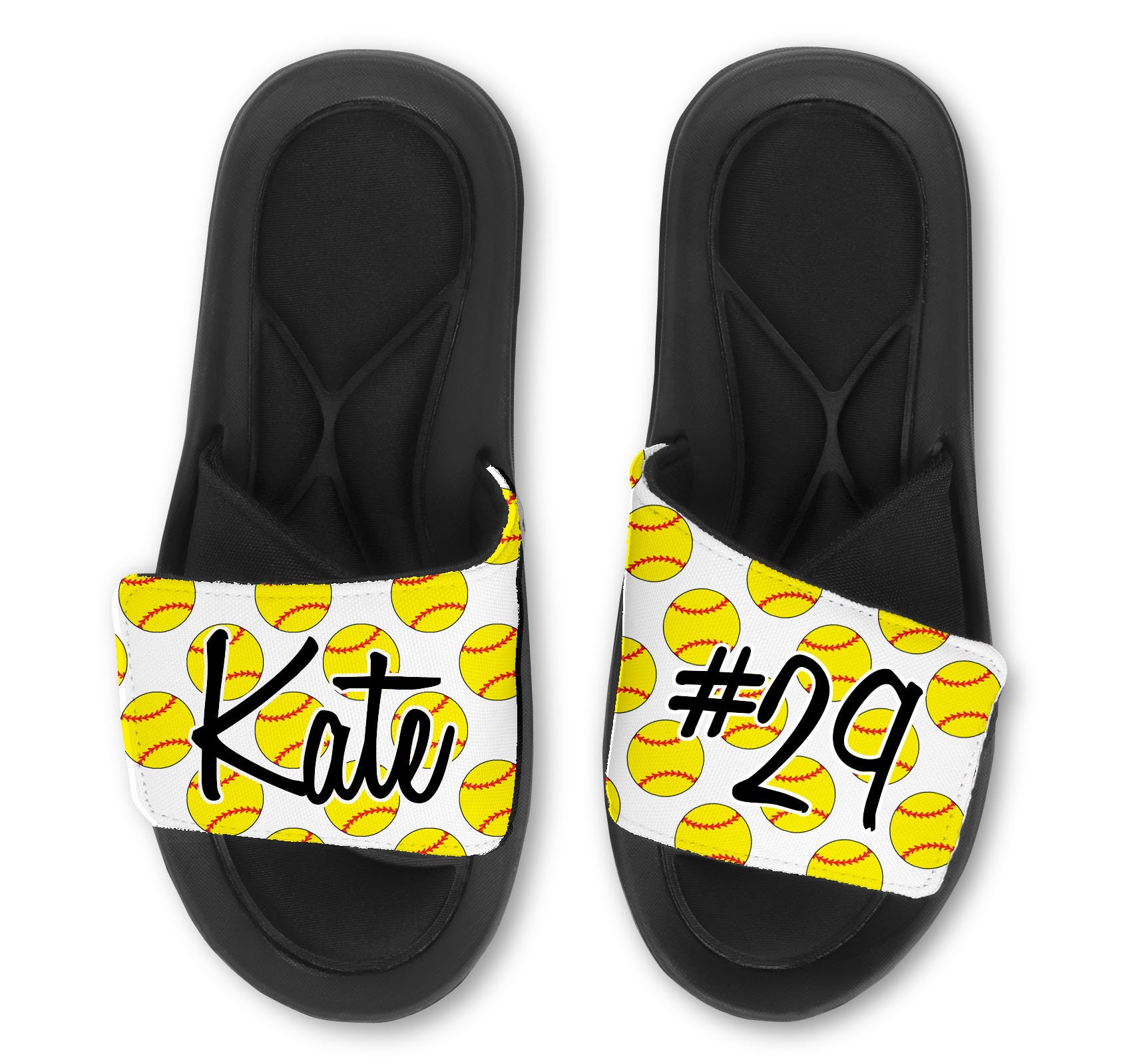 Custom Softball Slides Flip Flops Sandals Personalized - Etsy