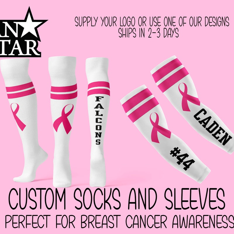 Breast Cancer Cheer Socks - Etsy