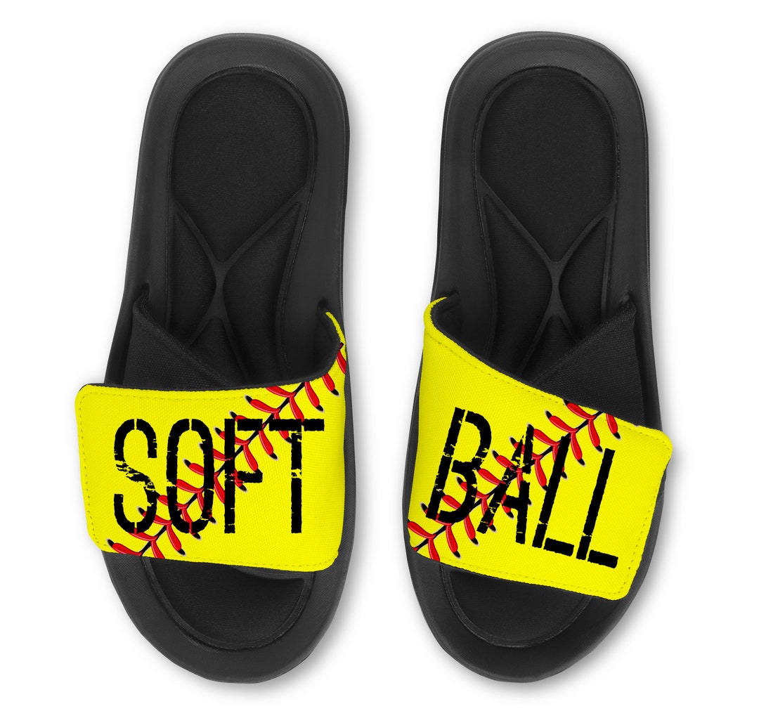 Custom Softball Slides Flip Flops Sandals - Custom Fastpitch Slides - Etsy