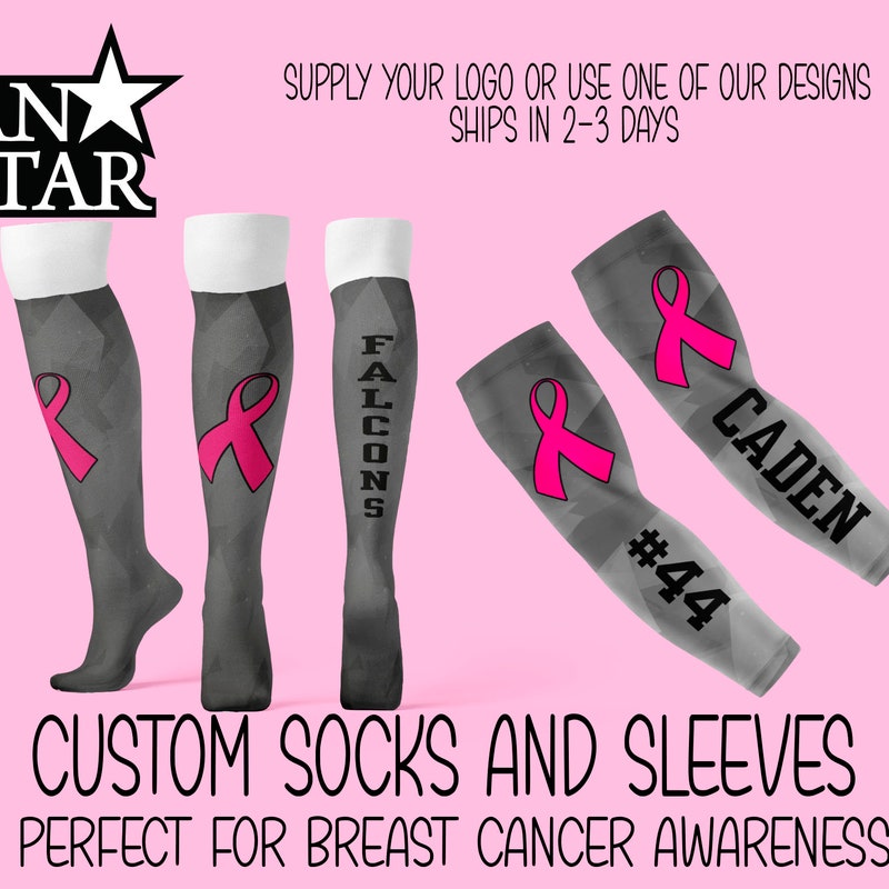 Breast Cancer Cheer Socks - Etsy