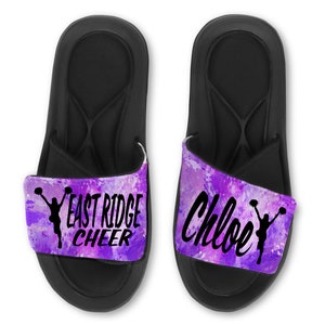 Personalized CHEER Slides POMS Custom Slides CHEERLEADING - Etsy