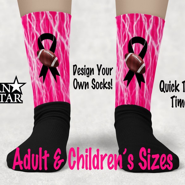 Pink Football Socks - Etsy