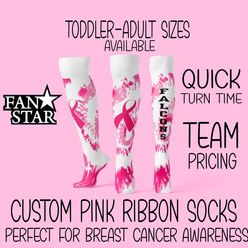 Breast Cancer Awareness Socks - Etsy