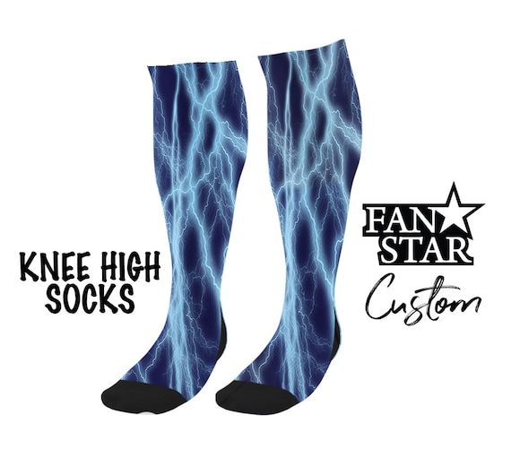 Personalized Lightning Knee High Socks Custom Lightning Socks - Etsy