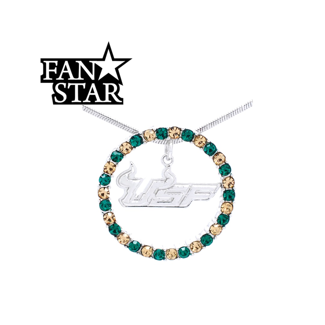 USF Circle of Life Necklace - USF Bulls Circle Pendant - Crystals With ...