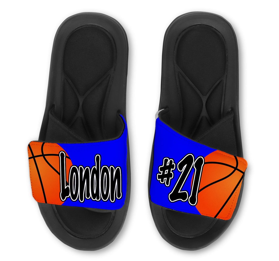 Custom Basketball Slides Flip Flops Sandals, Personalized Basketball ...