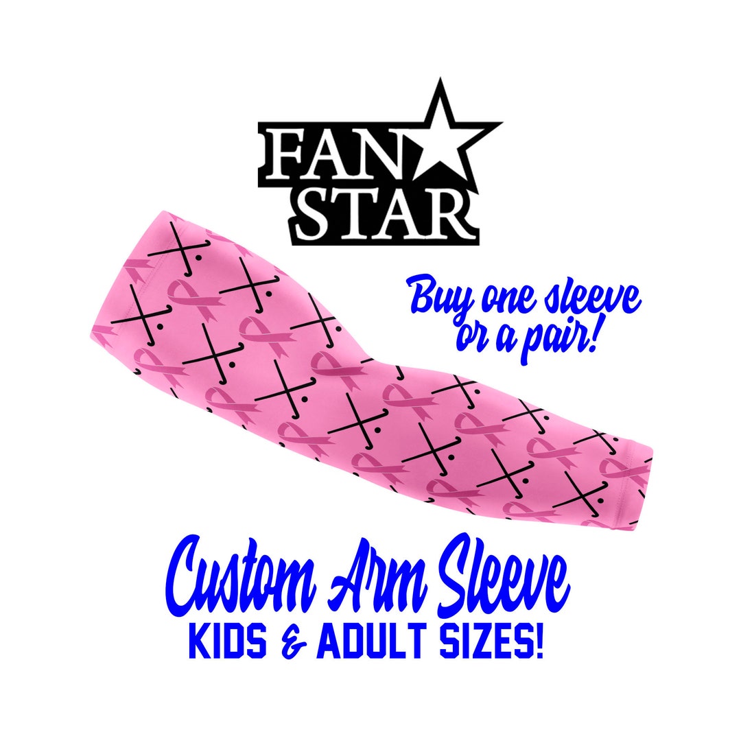 Pink Ribbon Field Hockey Breast Cancer ARM Sleeves, Breast Cancer ...