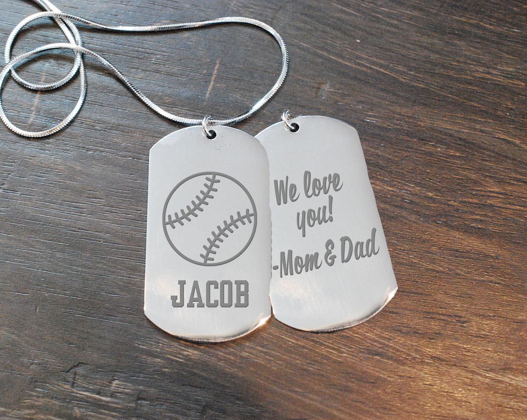 Custom Dog Tag Stainless Steel|baseball Dog Tag|custom Baseball Pendant ...