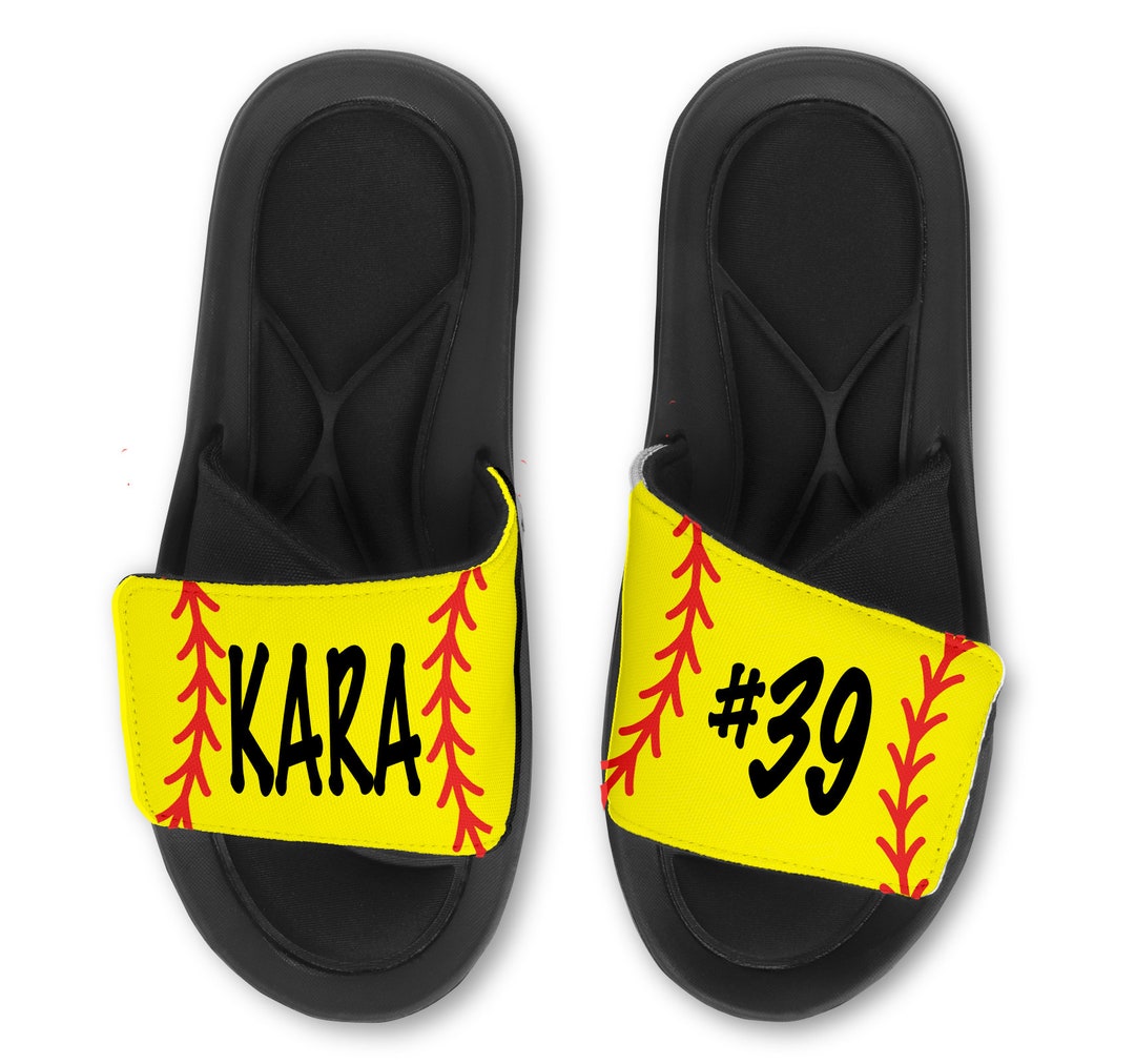Personalized Custom FASTPITCH SOFTBALL Slides Flip Flops Sandals ...