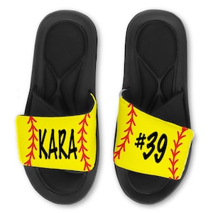 Personalized Custom FASTPITCH SOFTBALL Slides Flip Flops Sandals ...