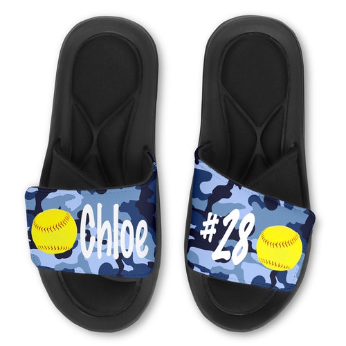 Custom Softball Slides Flip Flops Sandals Custom Fastpitch - Etsy