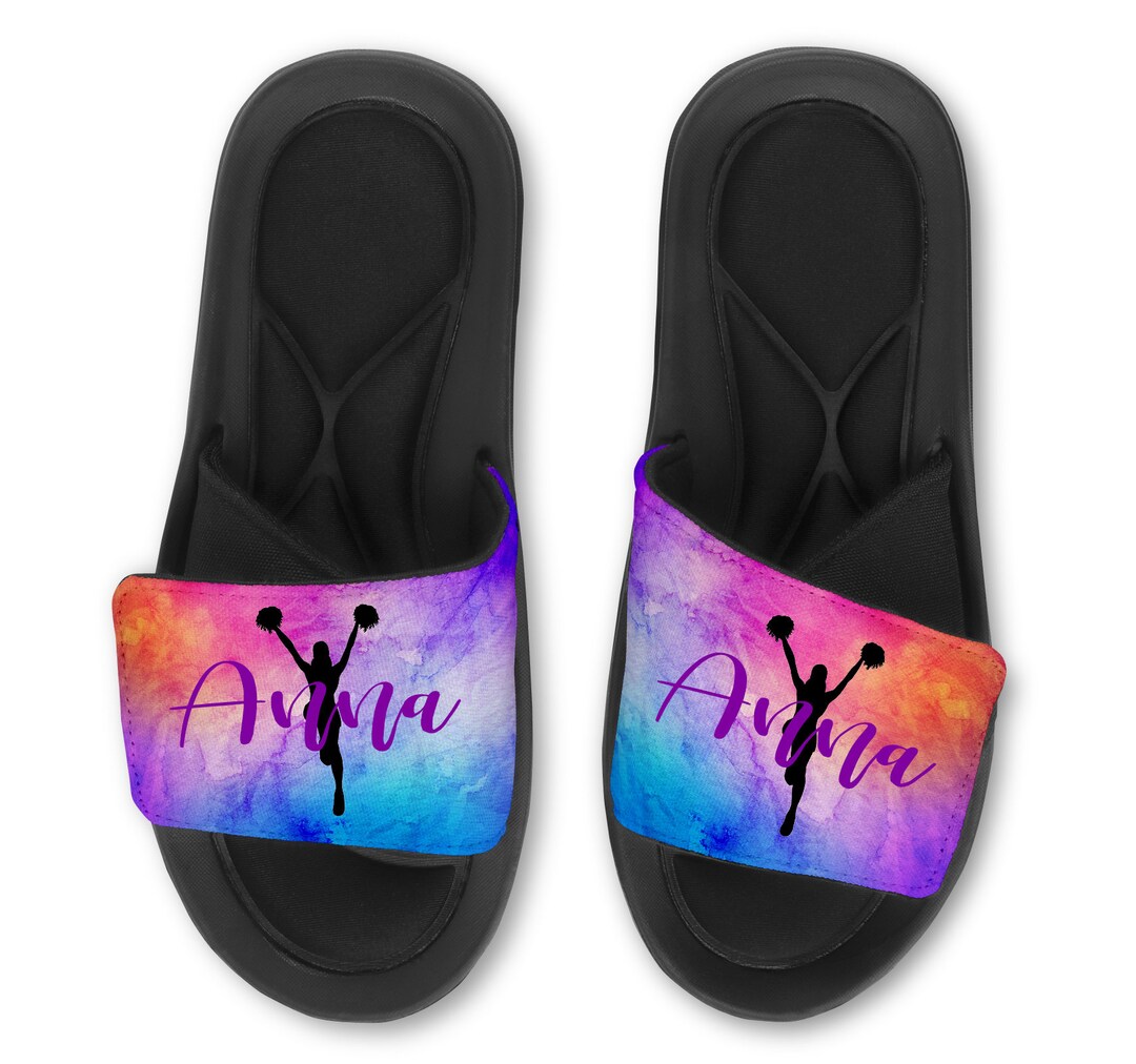 Cheerleader Personalized Custom CHEER Slides Flip Flops Sandals ...