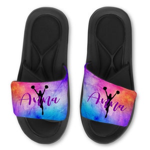 Cheerleader Personalized Custom CHEER Slides Flip Flops Sandals ...