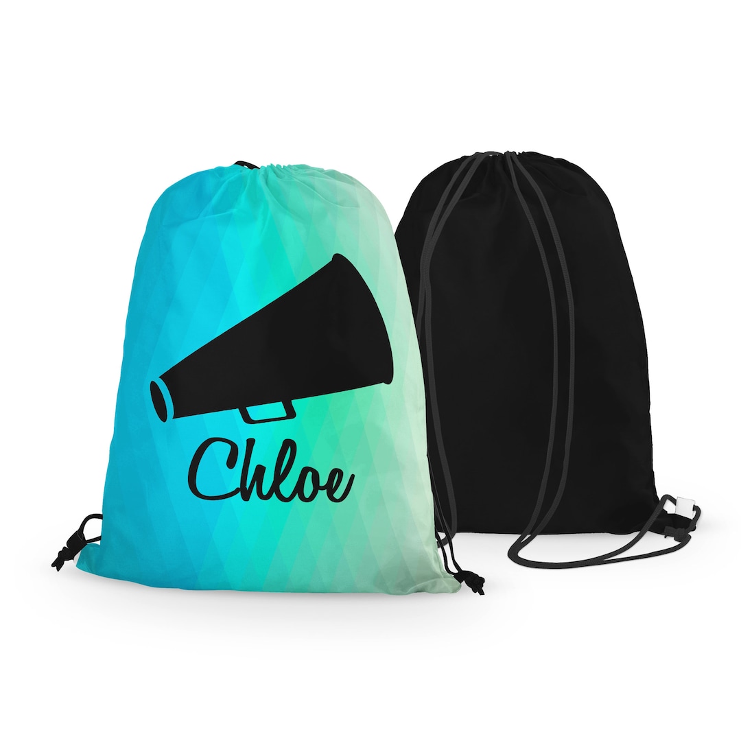 Personalized Cheer Drawstring Bag, Custom Cheer Megaphone Drawstring ...