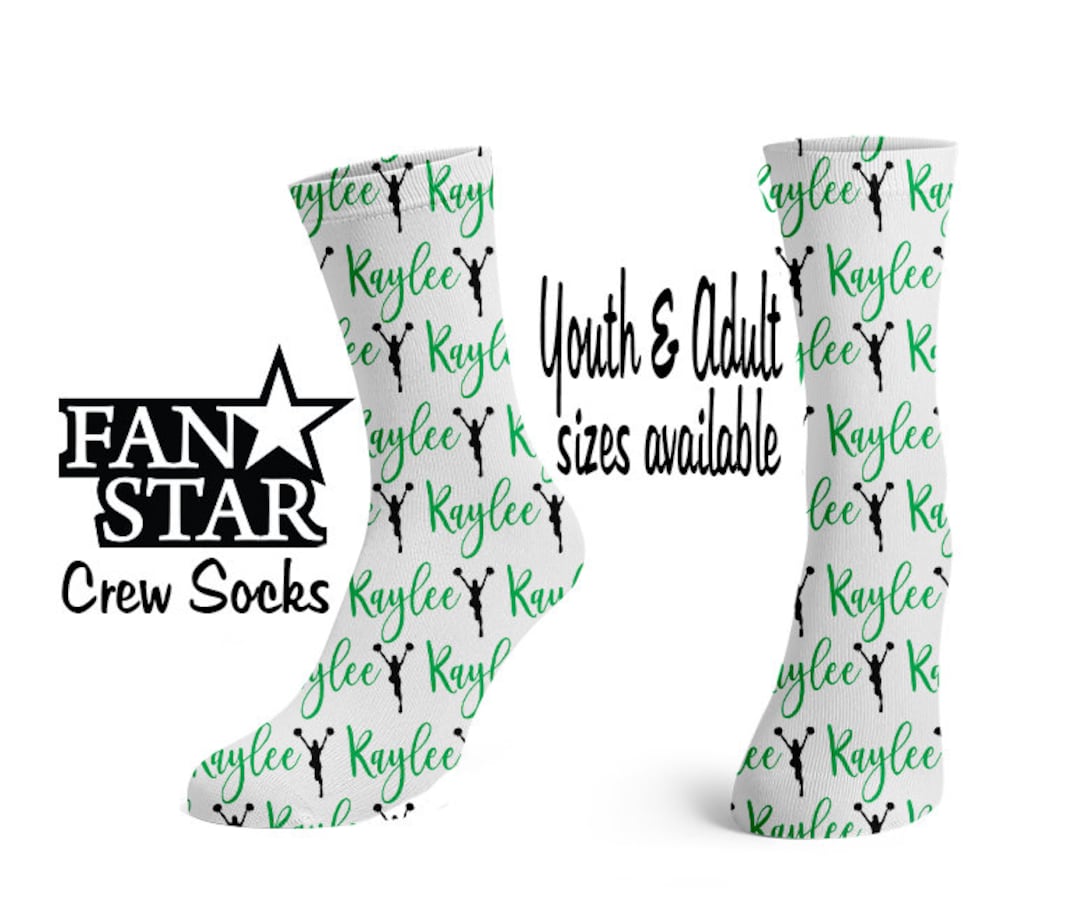 Personalized Cheerleader Crew Socks, Custom Cheerleading Crew Socks ...