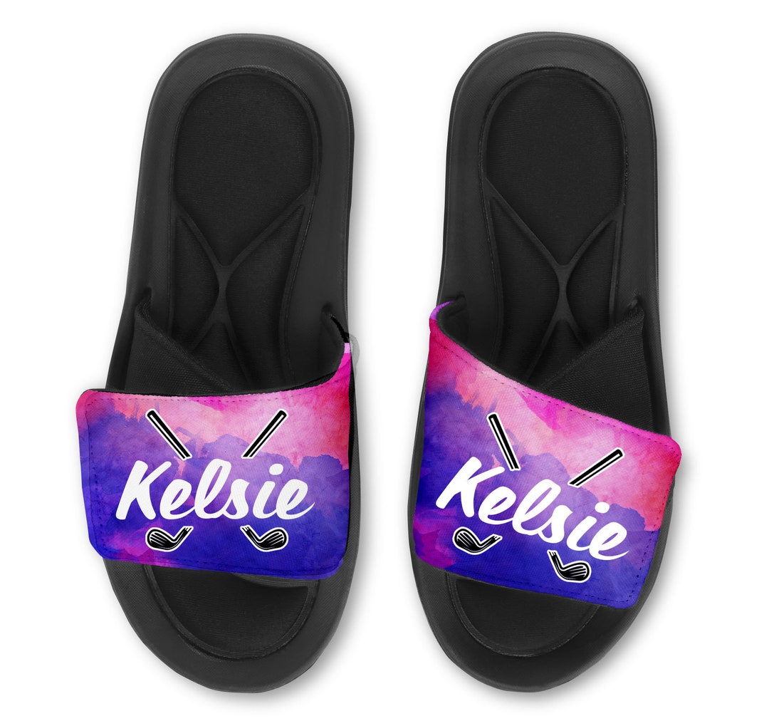 Custom Golf Club Slides Flip Flops Sandals, Personalized Golf Sandals ...