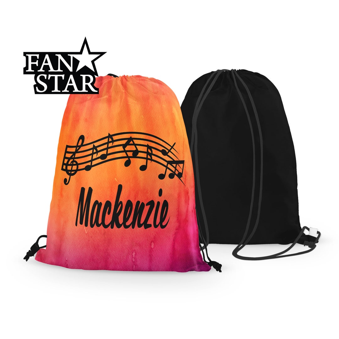 Personalized Music Drawstring Bag - Custom Watercolor Drawstring Bag ...