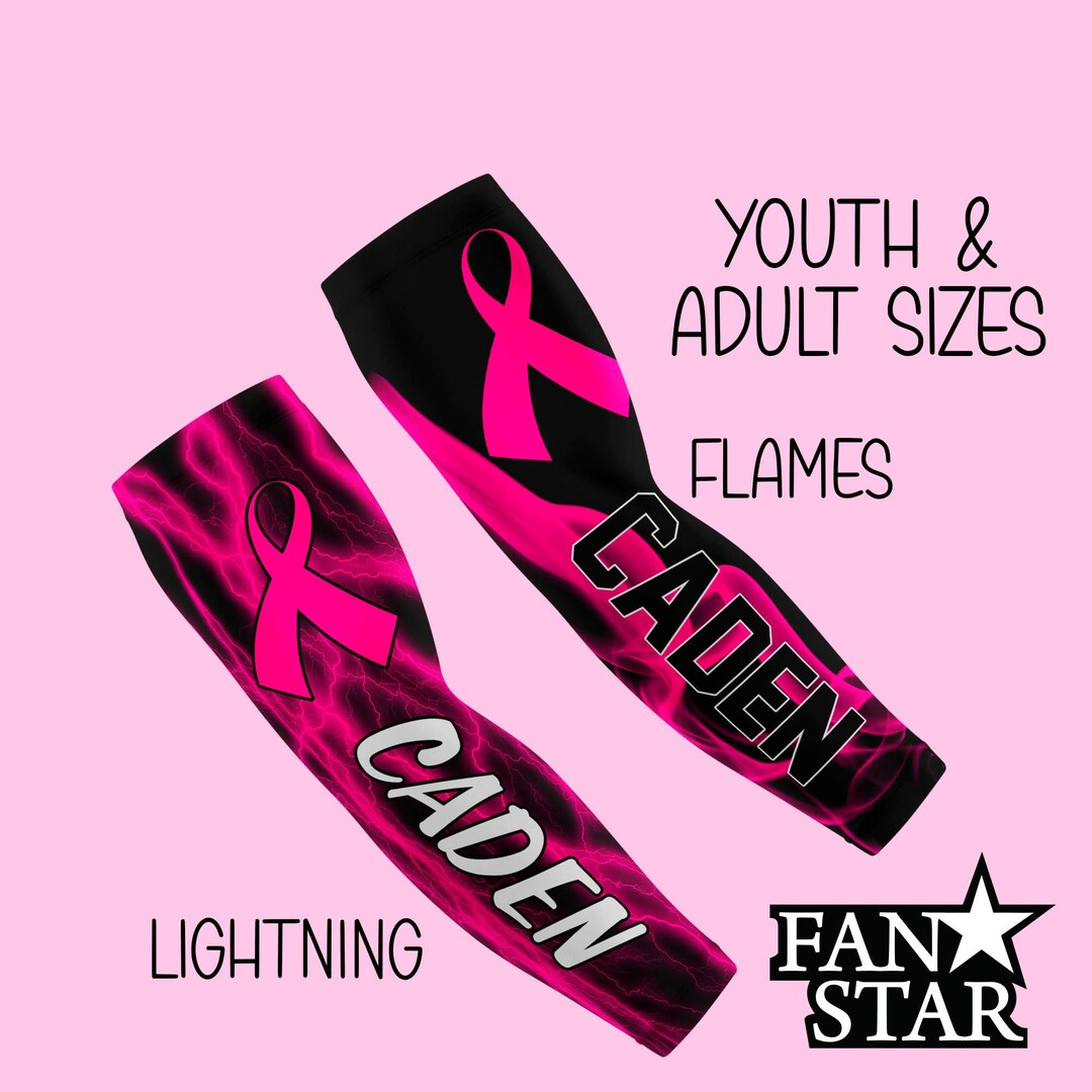 Custom Breast Cancer Pink Ribbon ARM Sleeve, Breast Cancer Awareness ...