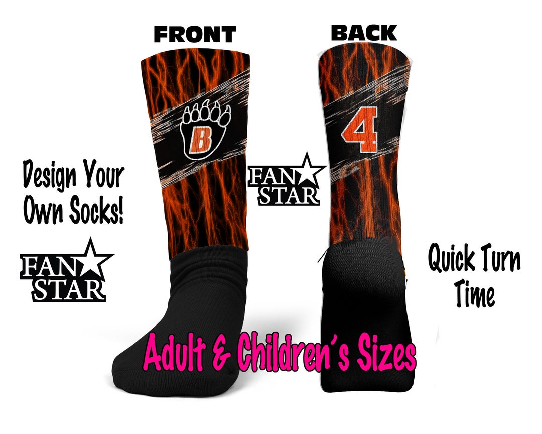 Personalized Logo Crew Socks, Sports Team Socks, Great for Basketball ...