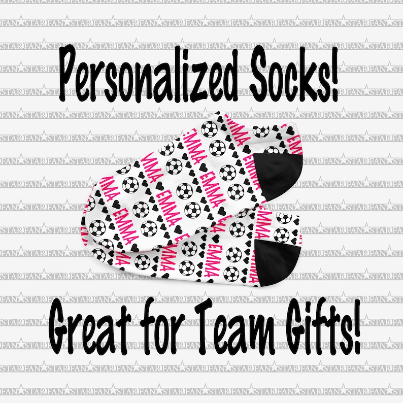 Personalized SOCCER Socks - Custom SOCCER Socks - Crew No Show Socks - Etsy