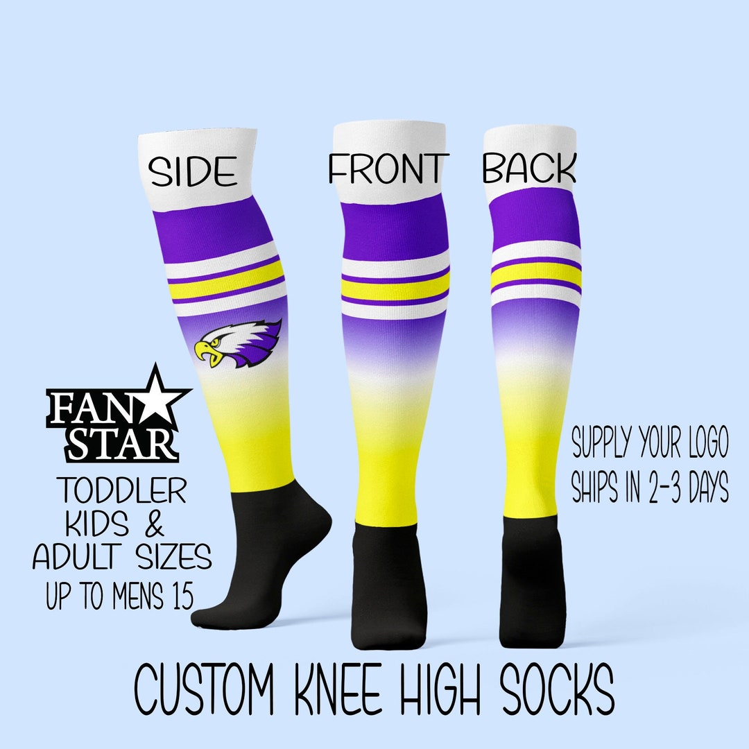 Personalized Athletic Knee High Socks With Team Logo Names and Numbers ...