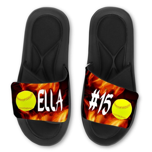 Personalized Custom FASTPITCH SOFTBALL Slides Flip Flops - Etsy