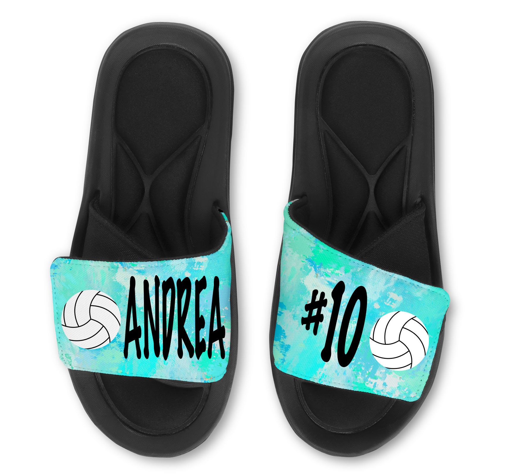 Personalized VOLLEYBALL Slides Custom Volleyball Slides | Etsy