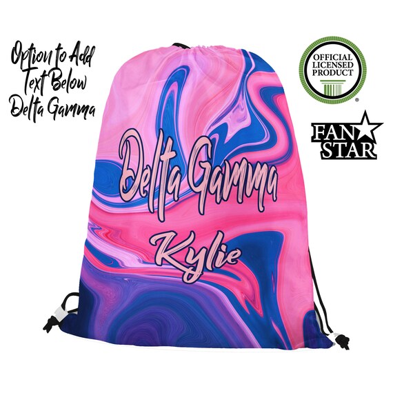 Delta Gamma Drawstring Bag With Option to Personalize in Pink - Etsy