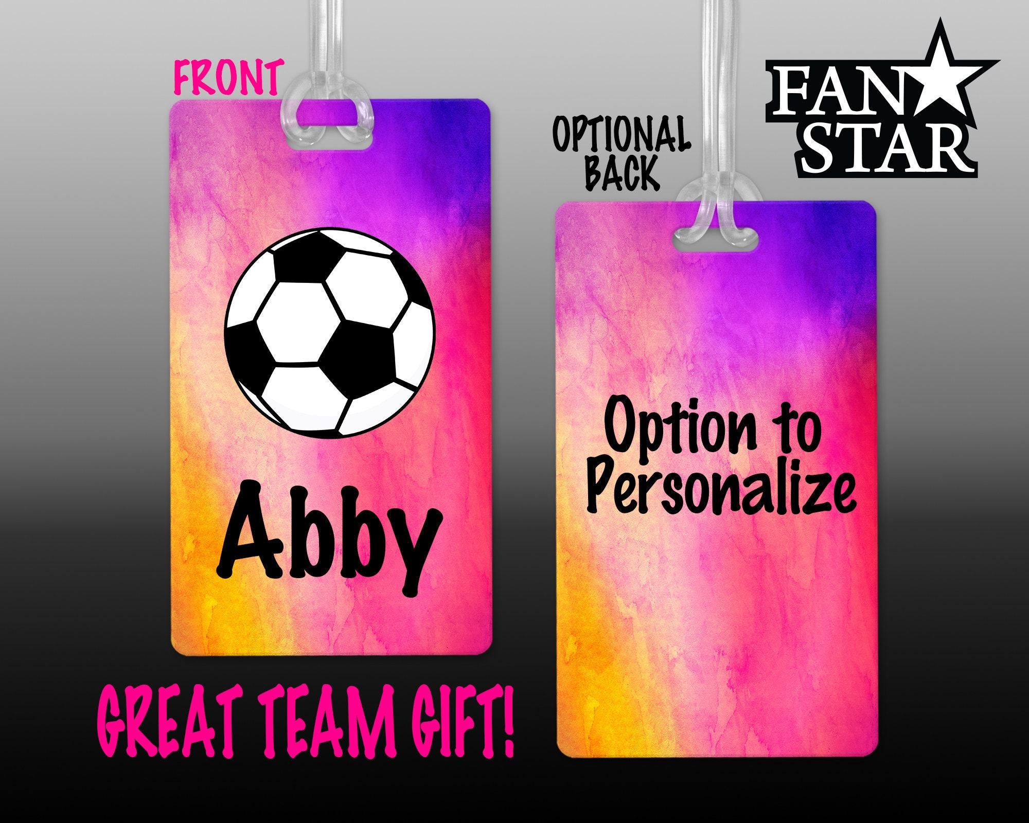 Personalized Soccer Ball Bag Tag for Luggage Custom Soccer | Etsy