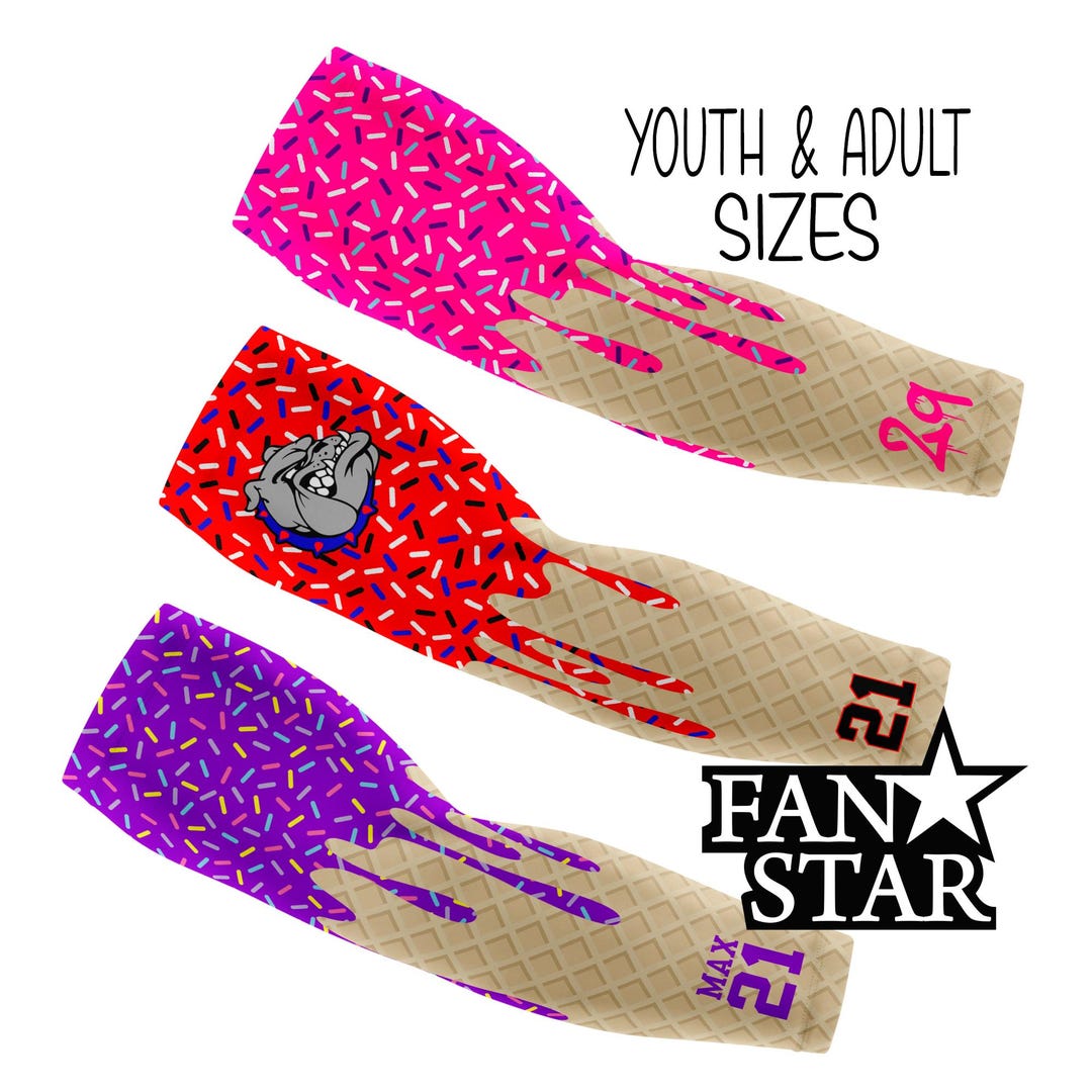 Custom Paint Drip Waffle ARM Sleeves for Kids and Adults, Personalized ...