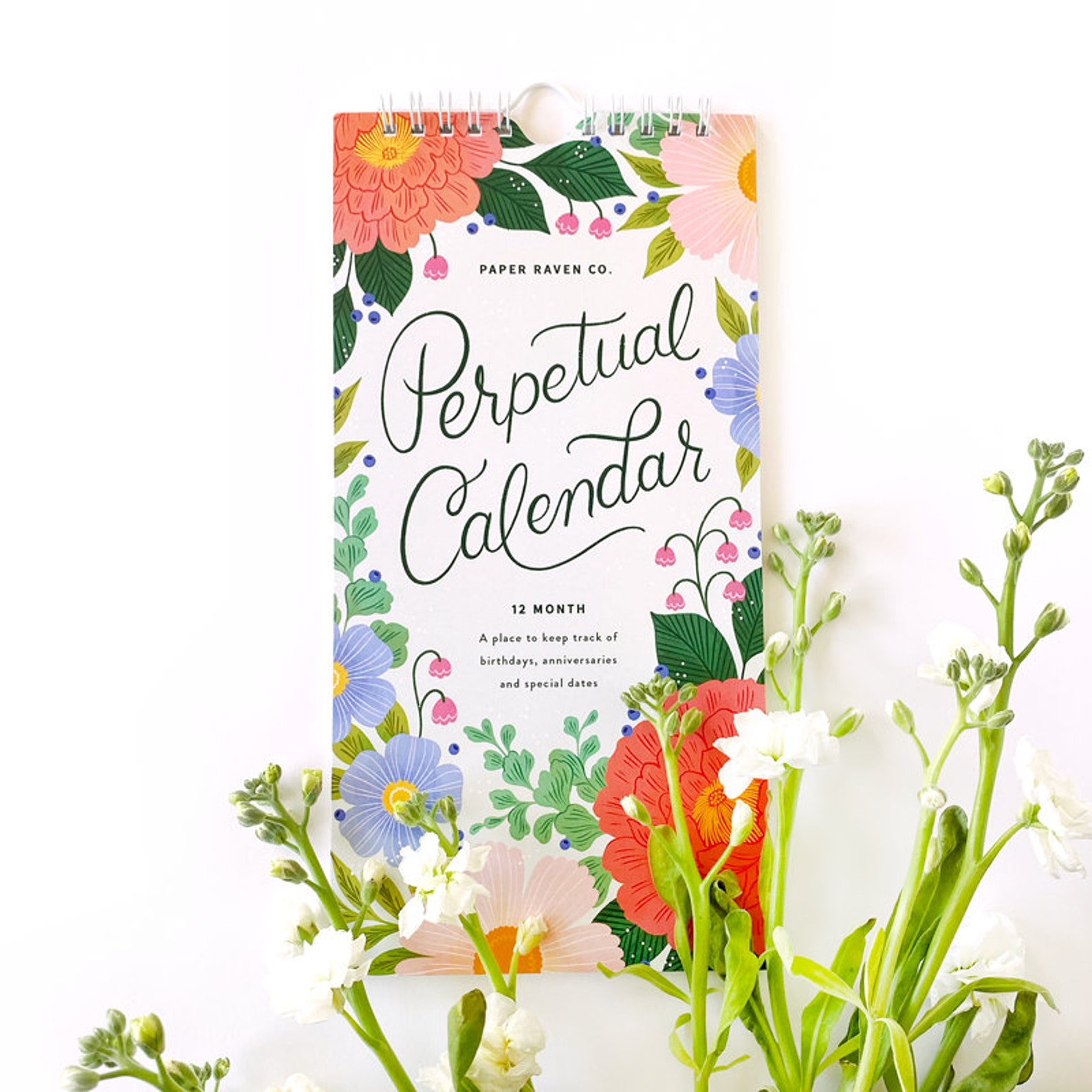 Perpetual Wall Calendar Floral Calendar Occasion Calendar | Etsy