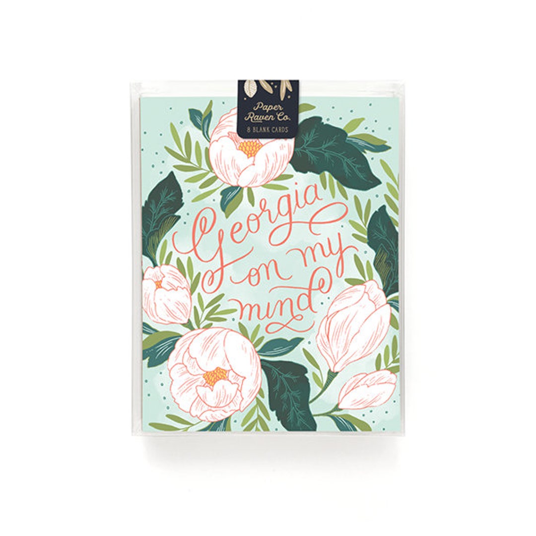 Georgia on My Mind Card Box Set of 8 - Georgia State Card - State Pride ...