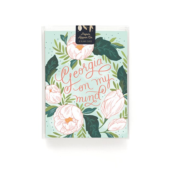 Georgia On My Mind Card Box Set of 8 Georgia State Card | Etsy