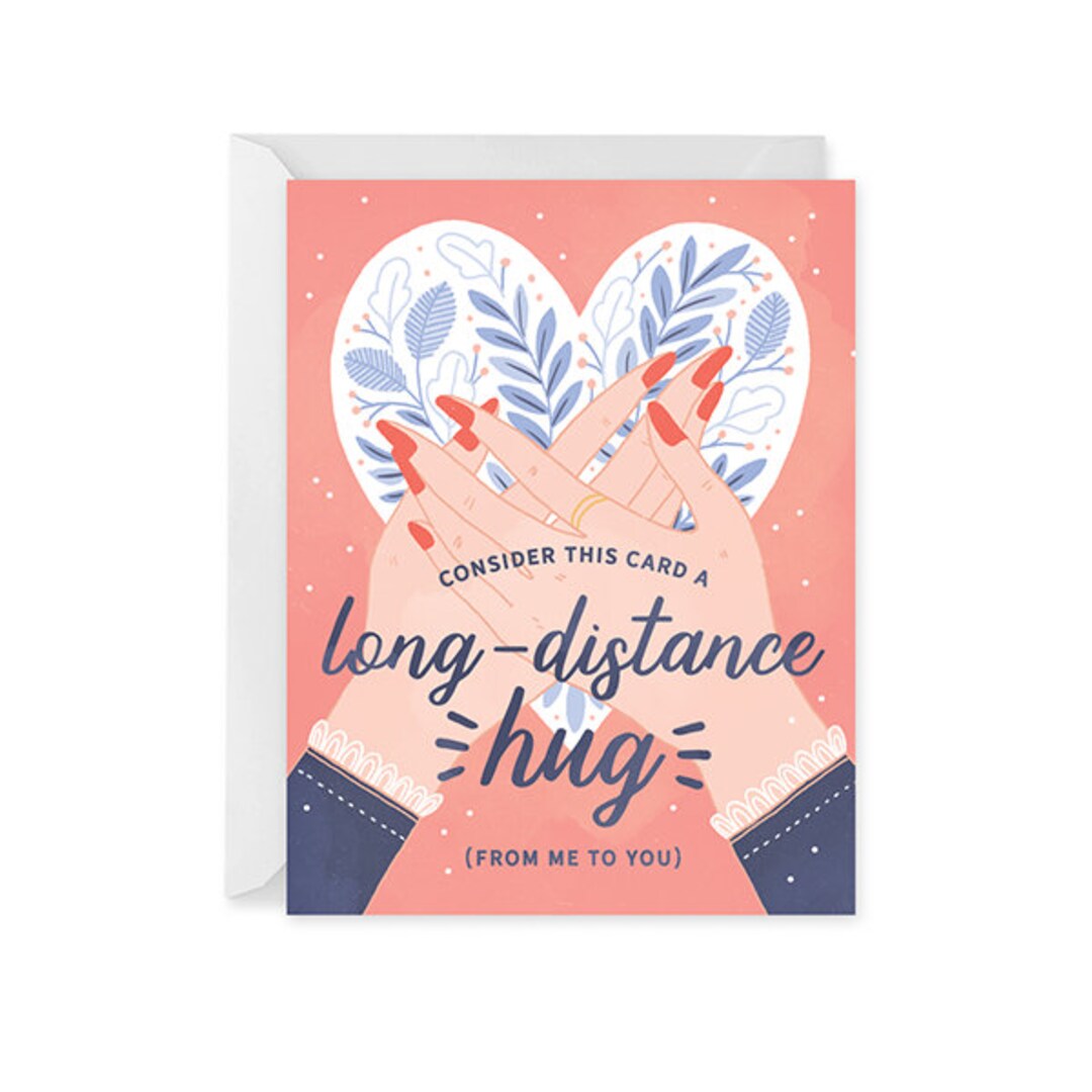 Long Distance Hug Card - Friendship Card - Love Card - Hug Single Card ...