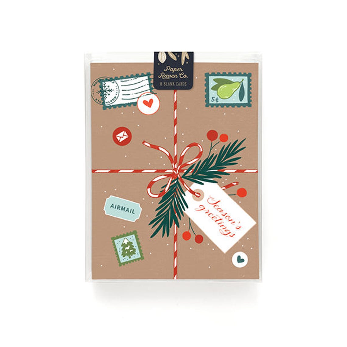 Brown Paper Packages Holiday Card Box Set of 8 Holiday Card - Etsy