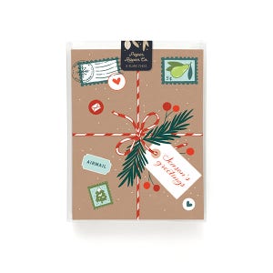 Brown Paper Packages Holiday Card Box Set of 8 - Holiday Card ...