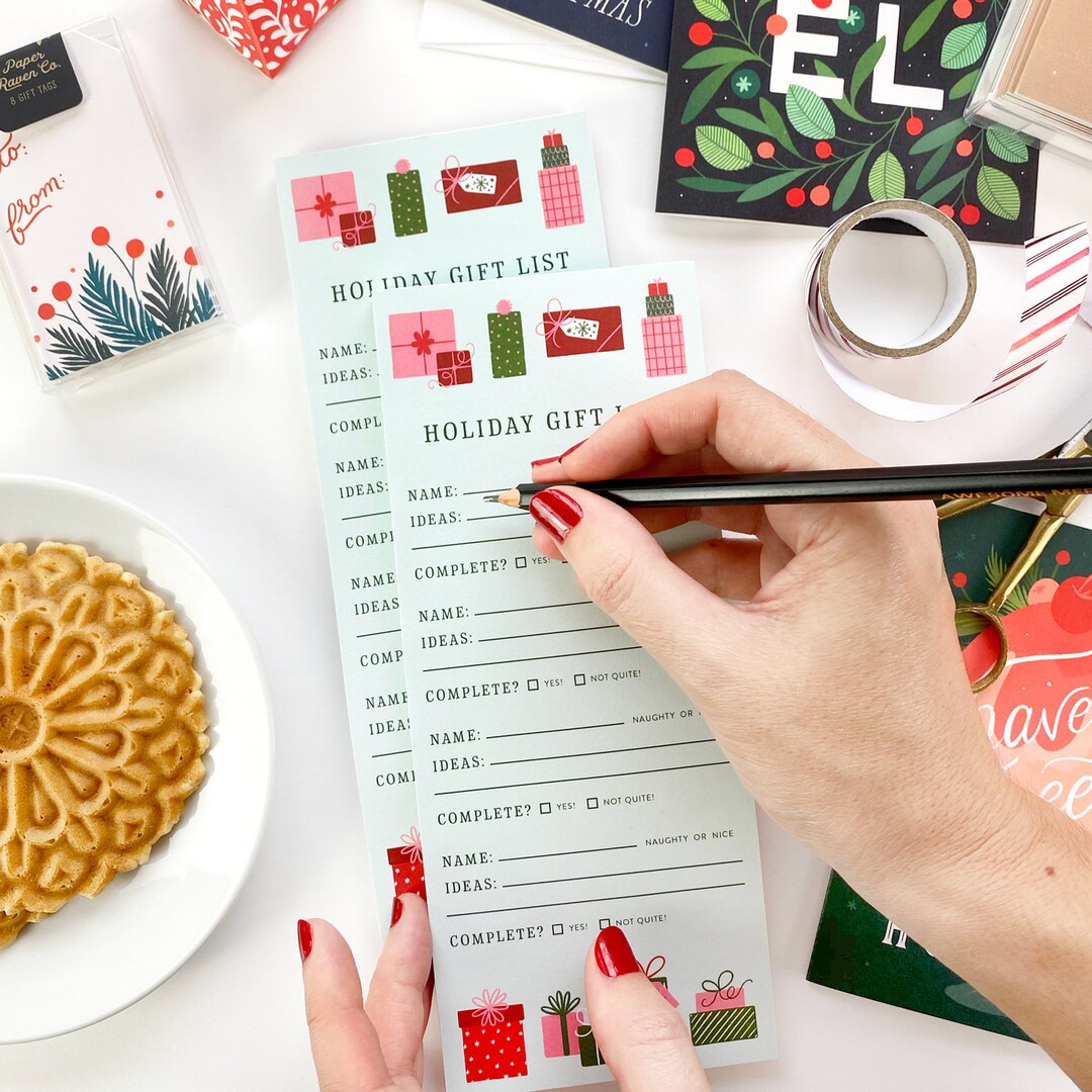 Holiday Gift-list Notepad - Notepad for Gift Giving - List Notepad 50 ...