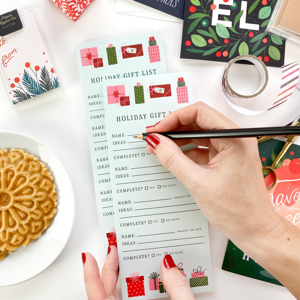 Holiday Gift-list Notepad - Notepad for Gift Giving - List Notepad 50 ...