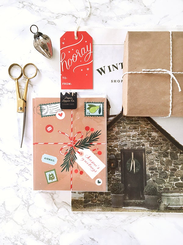 Brown Paper Packages Holiday Card Box Set of 8 Holiday Card - Etsy