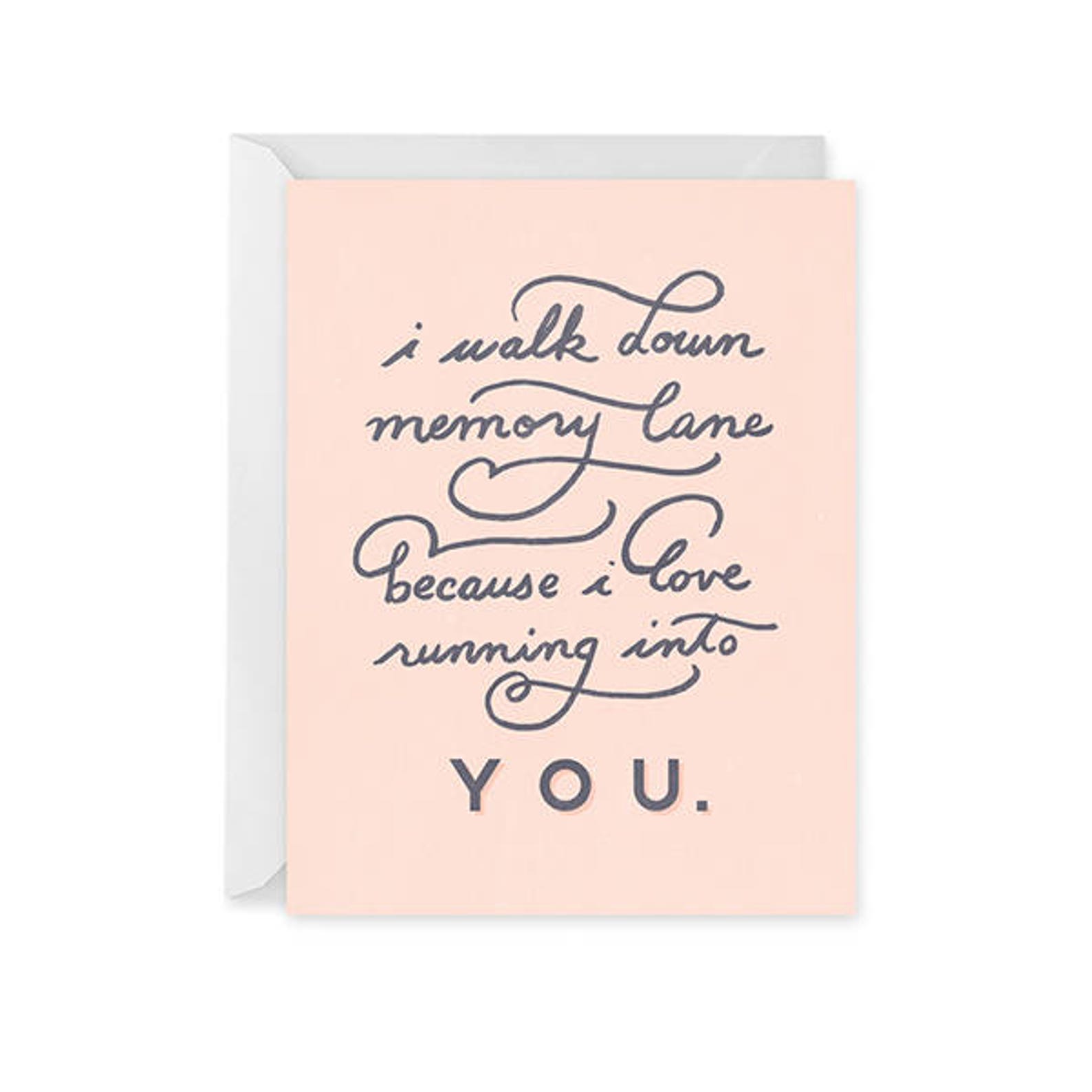 Love Card Romantic Card Single Card Memory Lane Card Blank Inside - Etsy