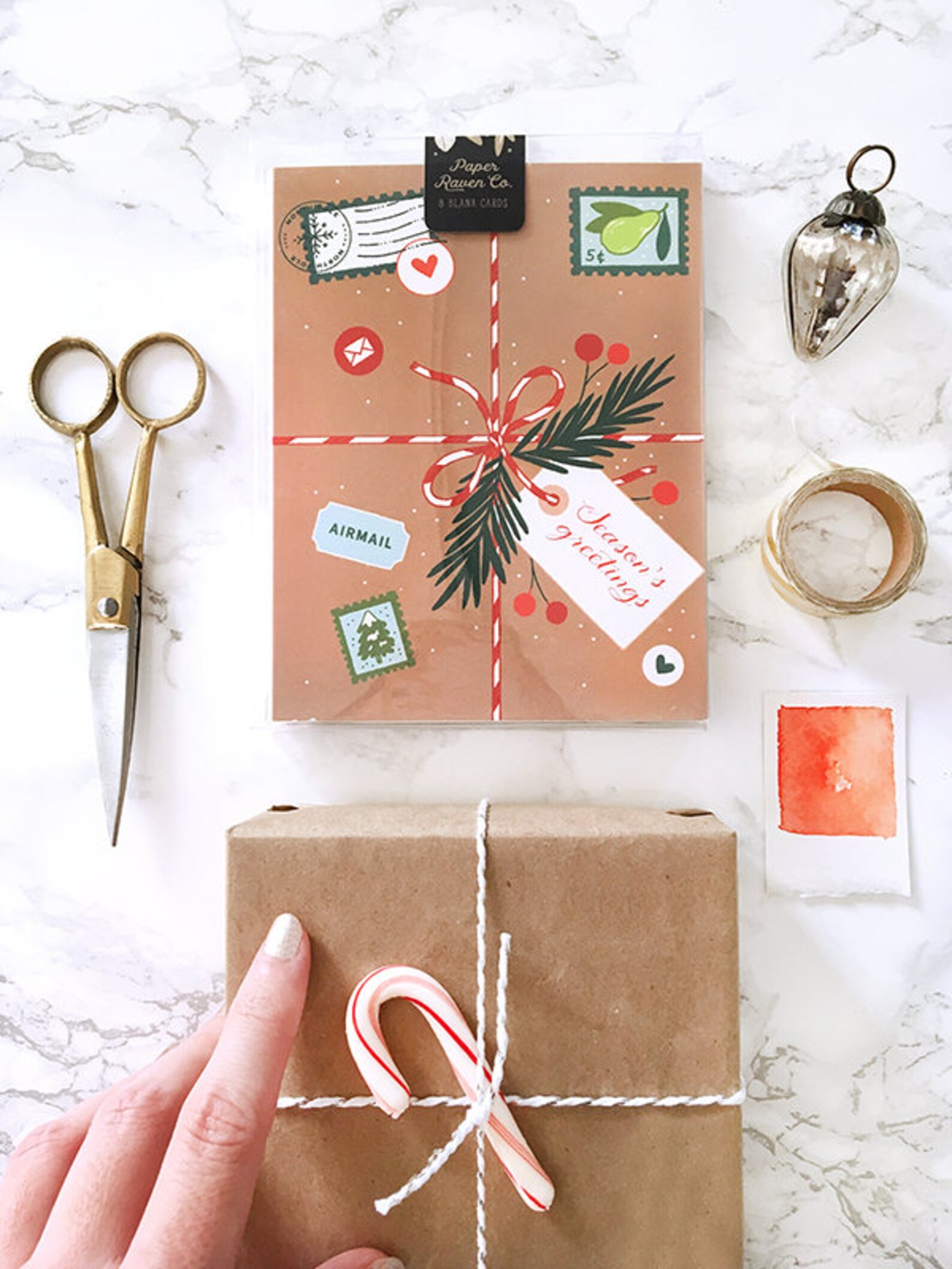 Brown Paper Packages Holiday Card Box Set of 8 Holiday Card - Etsy