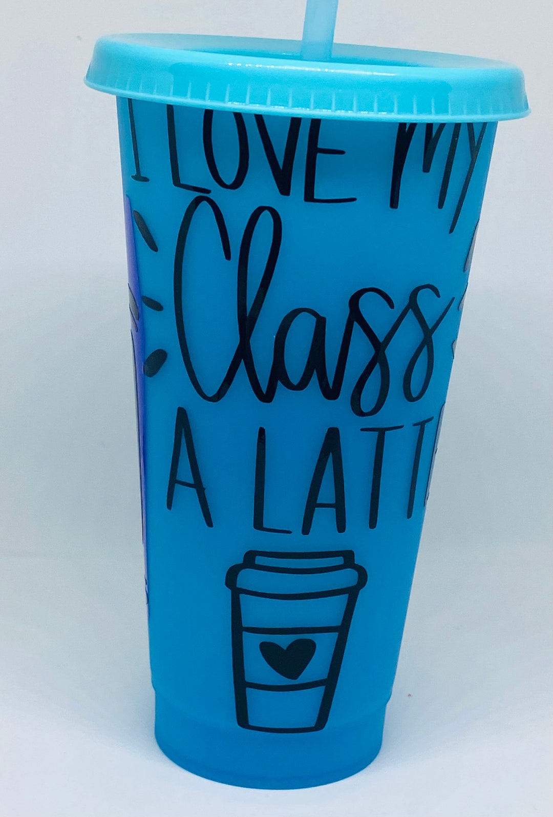 I Love My Class a Latte Crayon 24oz Color Changing Cup With Straw New ...