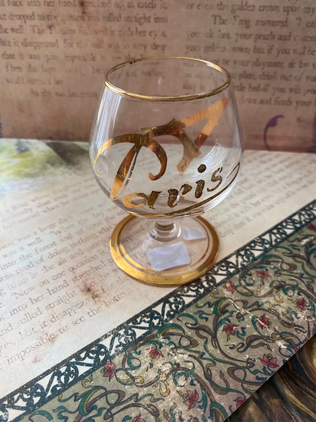Vintage Paris Digestif Glass 24kt Gold - Etsy