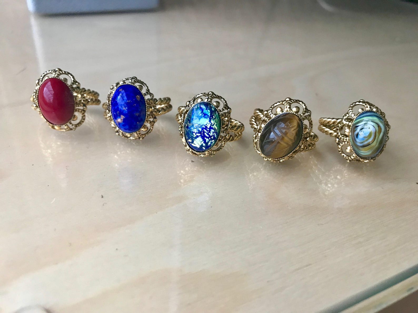 Vintage West German Adjustable Brass Ring // Filigree Ring // - Etsy