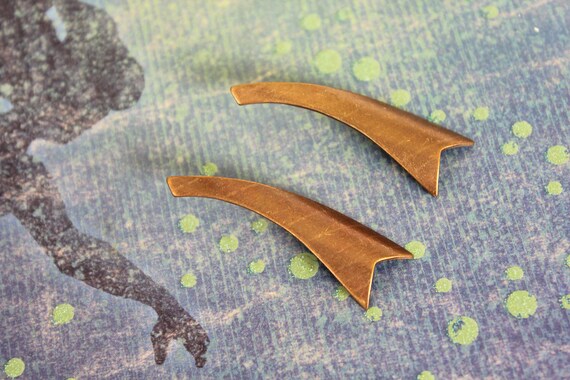 New Old Stock // Vintage Copper Abstract Earrings // … - Gem