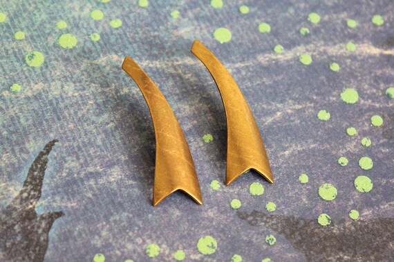 New Old Stock // Vintage Copper Abstract Earrings // … - Gem