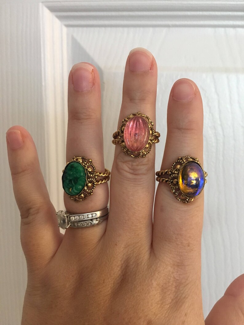 Vintage West German Adjustable Brass Ring // Filigree Ring // - Etsy