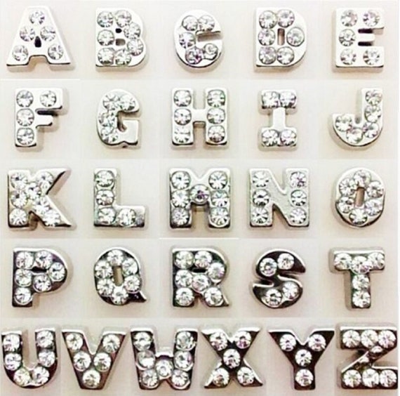 Alphabet Initial Letter Rhinestone Crystal Floating Charms// - Etsy