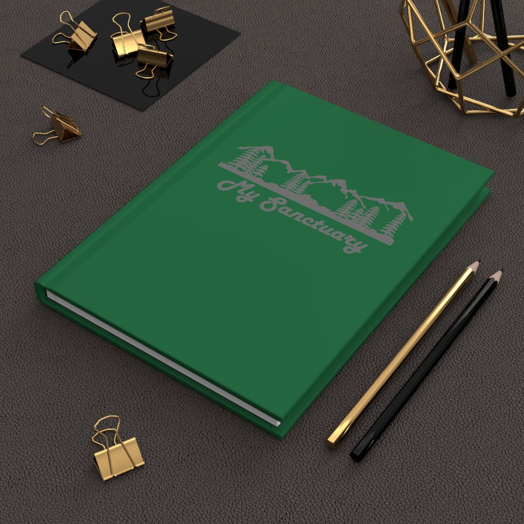 My Sanctuary Mountain Peaks, Hiking Hardcover Journal Notebook - Green ...